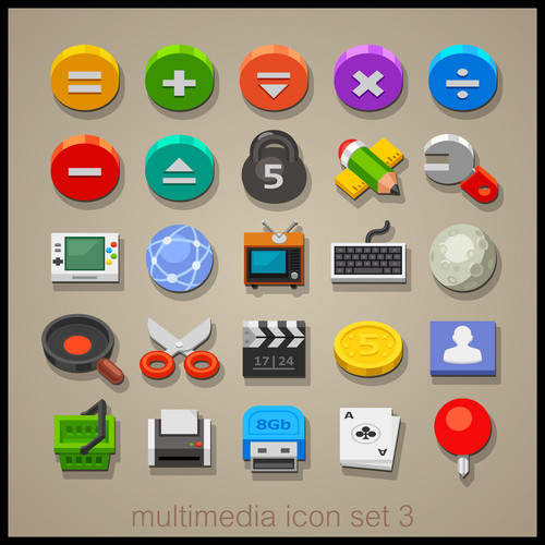 Multimedia Icon Set | Jiffy Designs