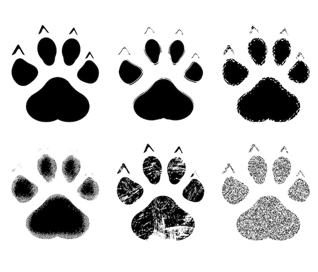 Textured Paw Prints in Monochrome Patterns | Jiffy Designs