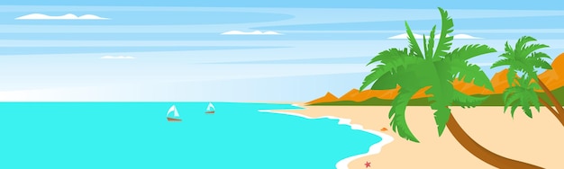 Serene Tropical Beachscape with Swaying Palms | Jiffy Designs