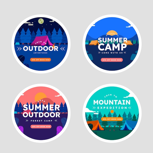 Vibrant Outdoor Adventure Sticker Collection for Summer Fun | Jiffy Designs
