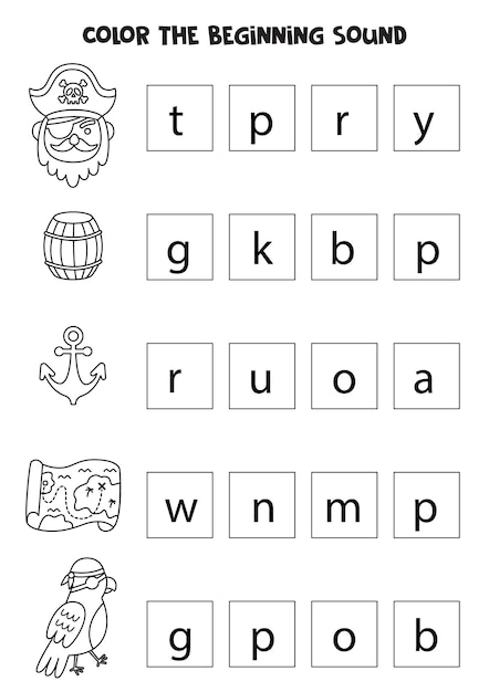 Vibrant Pirate-Themed Beginning Sound Matching Activity | Jiffy Designs
