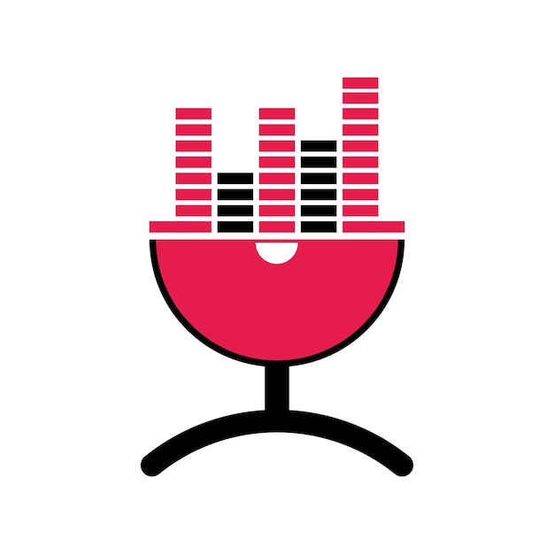 Vibrant Audio Visualizer in Minimalist Wine Glass Design | Jiffy Designs