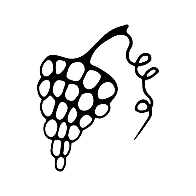 Elegant Black and White Grape Cluster Silhouette | Jiffy Designs