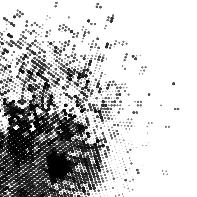 Abstract Pixelated Monochrome Composition with Dispersing Particles ...