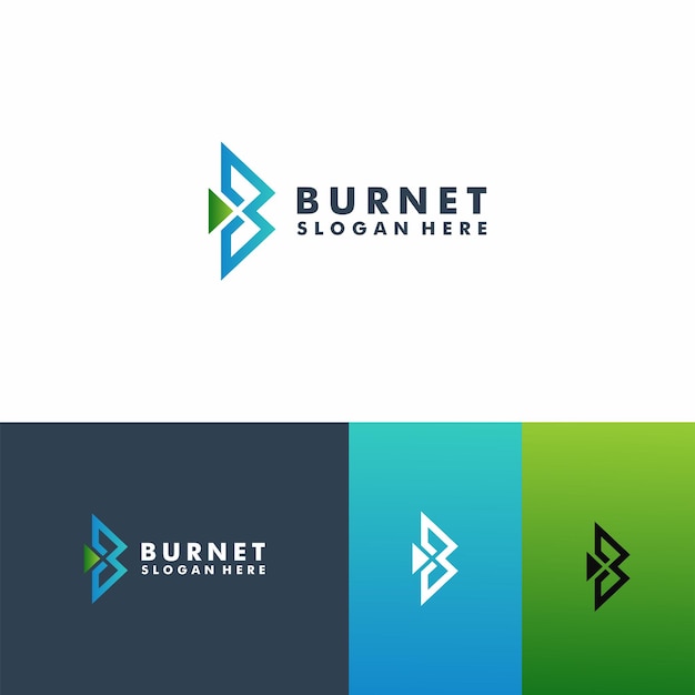 Vibrant Geometric Burnet Logo with Slogan | Jiffy Designs