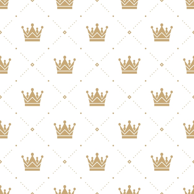 Elegant Gold Crown Pattern with Subtle Diamonds | Jiffy Designs
