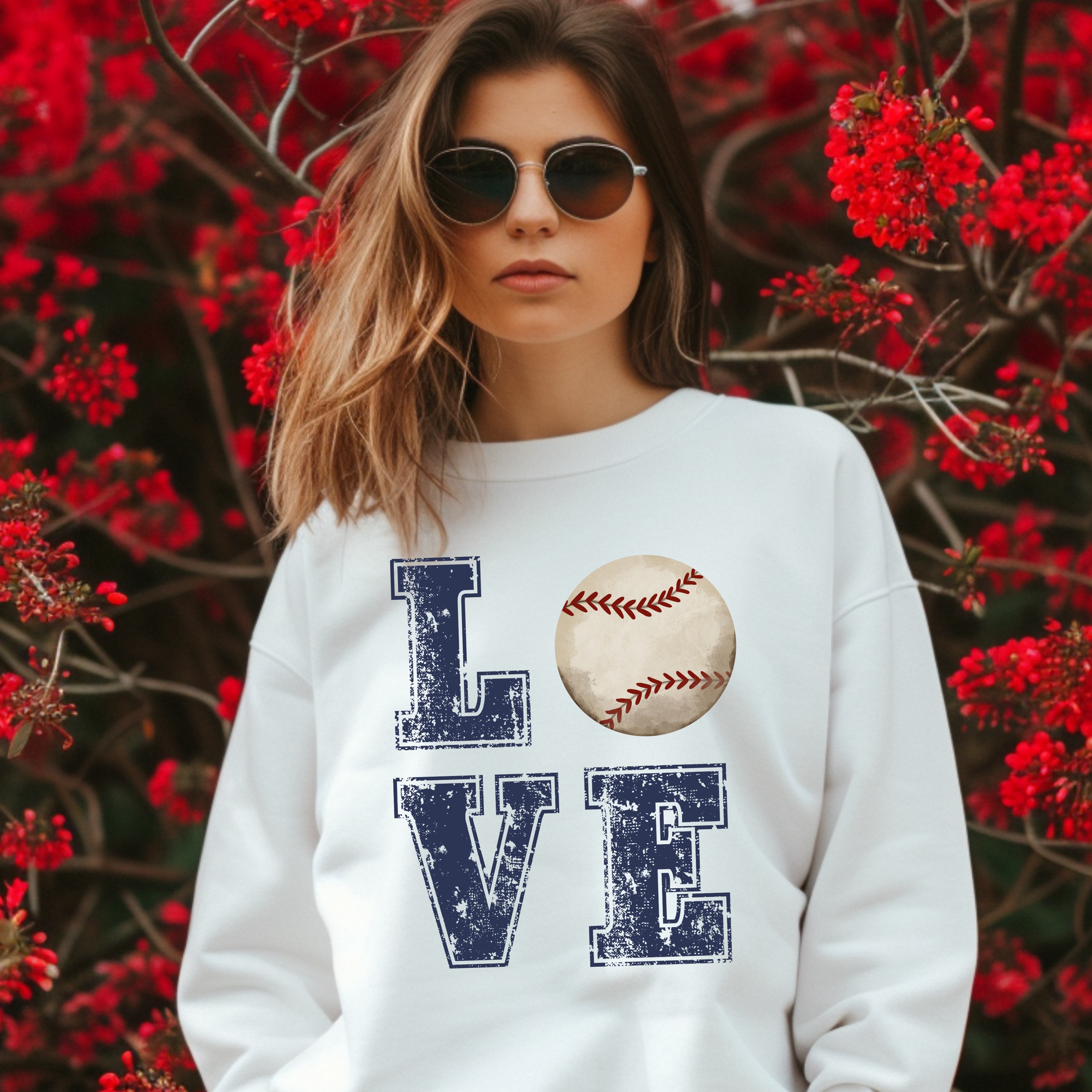 'Love' Baseball-Inspired Vintage Typography with Distressed Ball ...