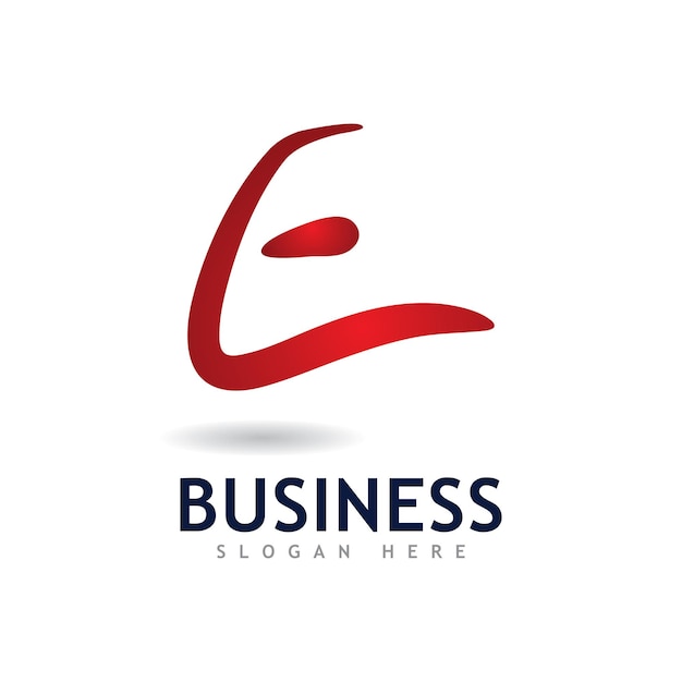 Bold Red Cursive Letter E Business Logo Design | Jiffy Designs
