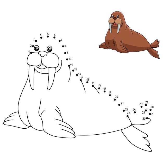Adorable Walrus Illustration with Playful Footprints | Jiffy Designs