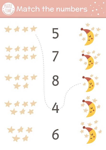 Counting Activity with Stars and Crescent Moons Illustration | Jiffy ...