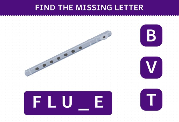 Discover the Missing Letter in the Flute Illustration | Jiffy Designs