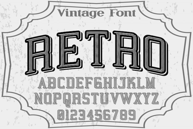 Vintage Font Retro Alphabet with Numbers Illustration | Jiffy Designs