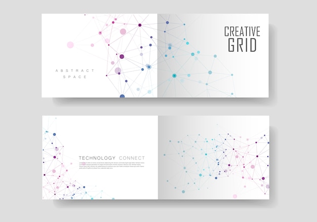 Vibrant Molecular Grid with Colorful Interconnected Dots | Jiffy Designs