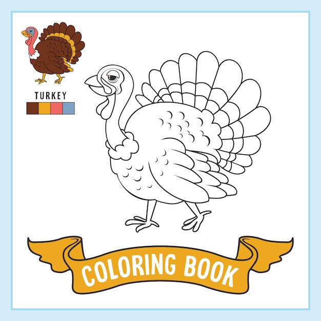 Vibrant Turkey Illustration for Coloring Book Fun | Jiffy Designs