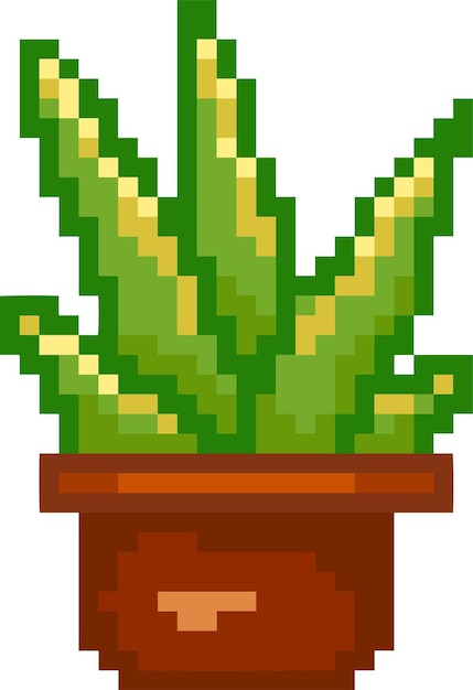 Vibrant Pixel Art Succulent in Earthy Terracotta Pot | Jiffy Designs