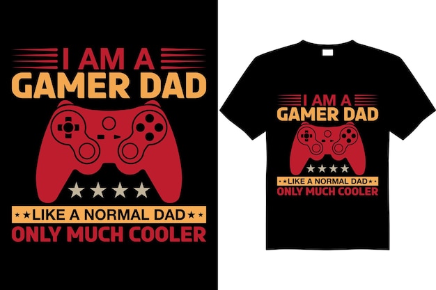 Vibrant Gamer Dad T-Shirt Design with Retro Controllers | Jiffy Designs