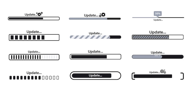 Minimalist Update Progress Bars with Diverse Designs | Jiffy Designs