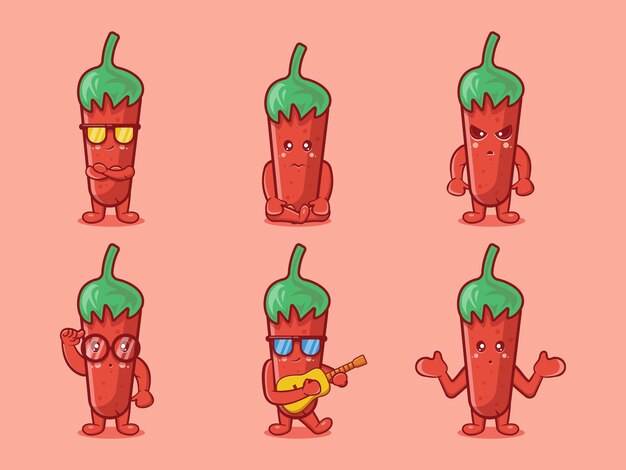 Mischievous Chili Pepper Mascots in Vibrant Cartoon Style | Jiffy Designs