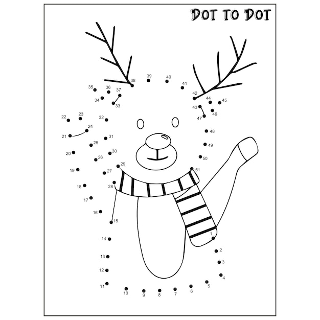Whimsical Snowman Dot-to-Dot Illustration with Festive Scarf | Jiffy ...