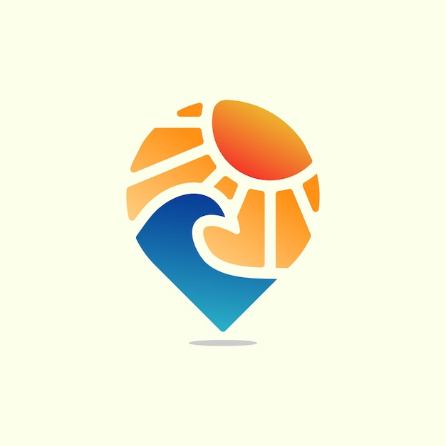 Vibrant Sun and Wave Emblem for Coastal Branding | Jiffy Designs