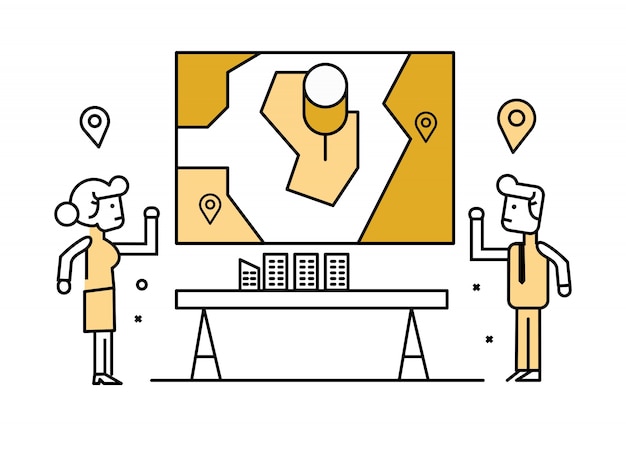 Vibrant Geometric Map Illustration for Wayfinding and Navigation ...