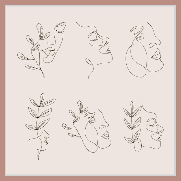 Ethereal Faces: Delicate Line Art Portraits in Soft Tones | Jiffy Designs