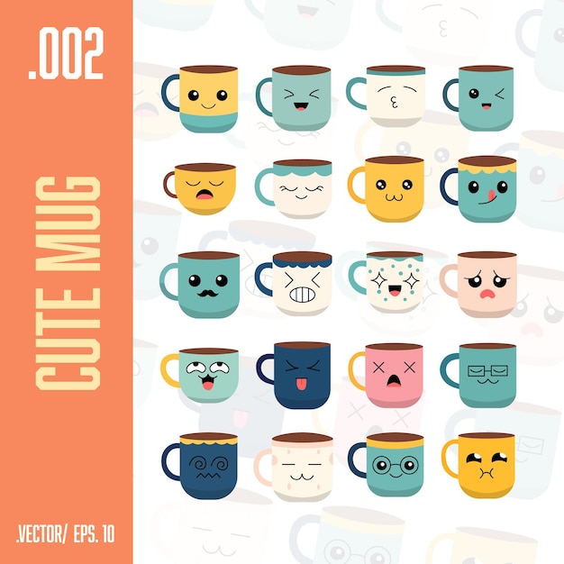 Whimsical Collection of Cute Mugs with Expressive Faces | Jiffy Designs