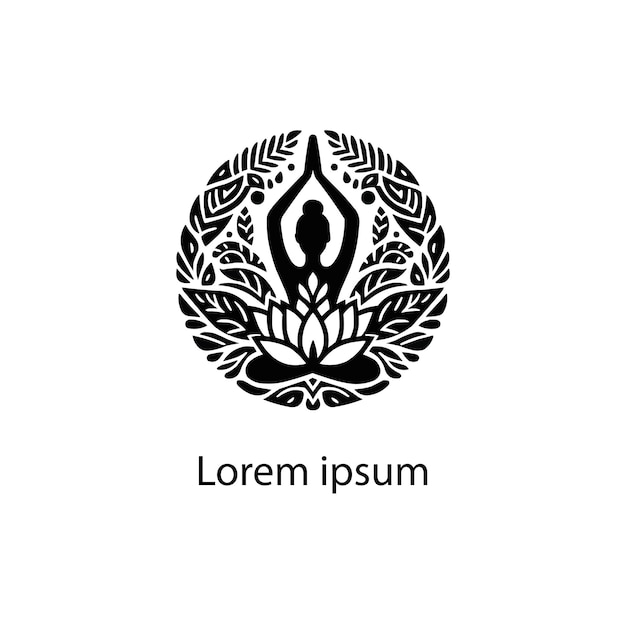 Elegant Floral Lotus Emblem with Intricate Patterns | Jiffy Designs