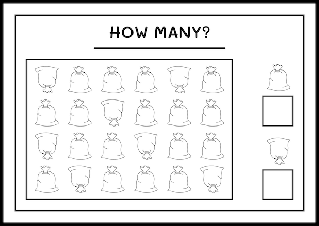 Counting Illustrated Sacks in a Playful Image | Jiffy Designs