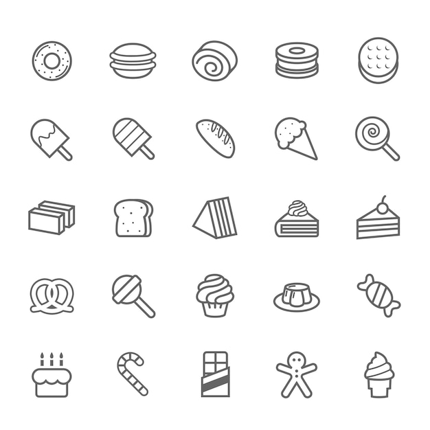Diverse Collection of Delectable Bakery and Dessert Icons | Jiffy Designs