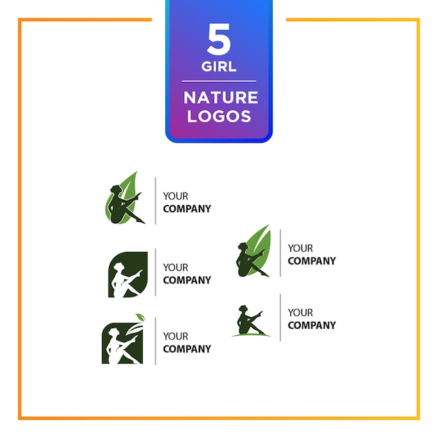 Vibrant Nature-Inspired Logos with Silhouetted Female Figures | Jiffy ...