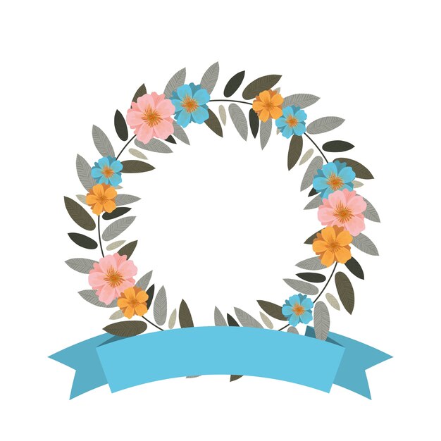Vibrant Floral Wreath with Ribbon Banner | Jiffy Designs
