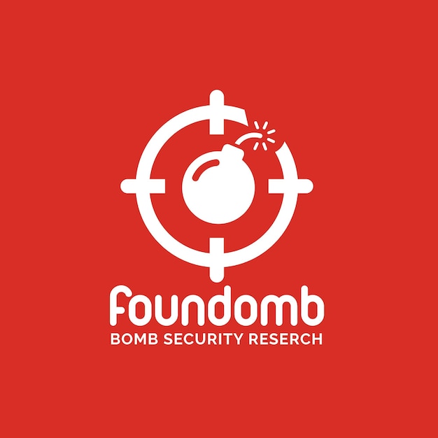 Foundomb: Minimalist Bomb Security Research Logo | Jiffy Designs