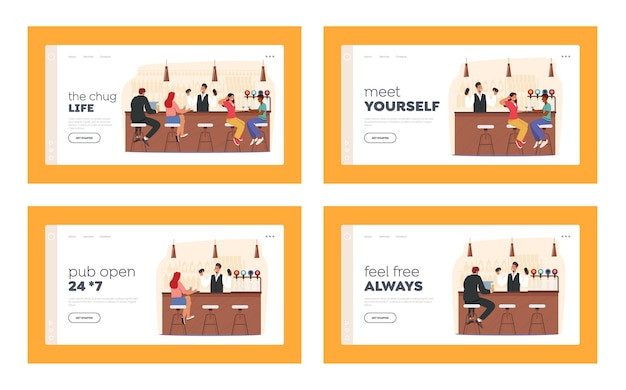 Vibrant Bar Scene with Diverse Patrons and Bartenders | Jiffy Designs