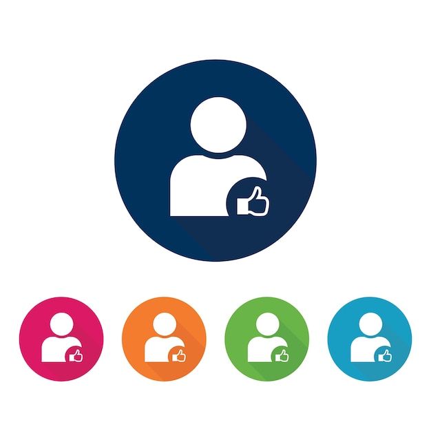 Colorful User Profile Icons with Thumbs Up Symbol | Jiffy Designs