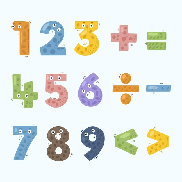 Vibrant and Playful Collection of Illustrated Numerical Symbols | Jiffy ...
