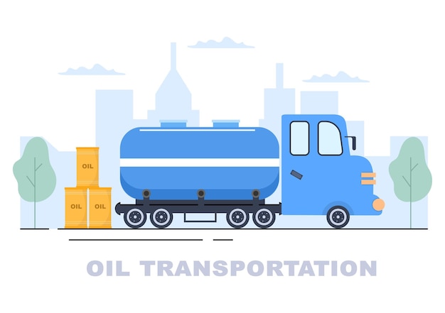 Efficient Oil Transport: Tanker Truck Delivering Fuel to Urban ...