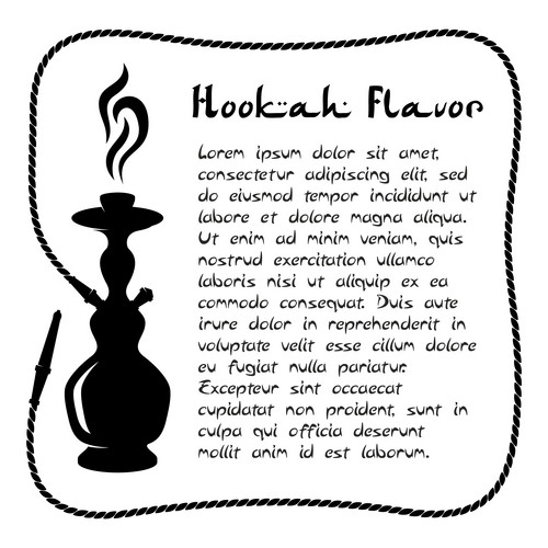 Hookah Silhouette With Smoke And Long Pipe Tube As Background Frame. Tobacco Pack Square Design ...