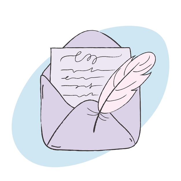 Elegant Feathered Envelope with Handwritten Letter | Jiffy Designs