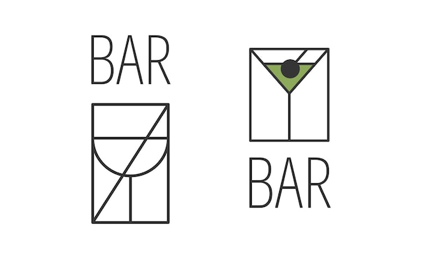 Minimalist Bar Symbols Depicting Drinks and Establishments | Jiffy Designs
