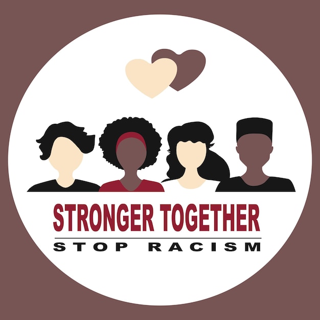 Diverse Silhouettes United Against Racism: A Powerful Call for Unity ...