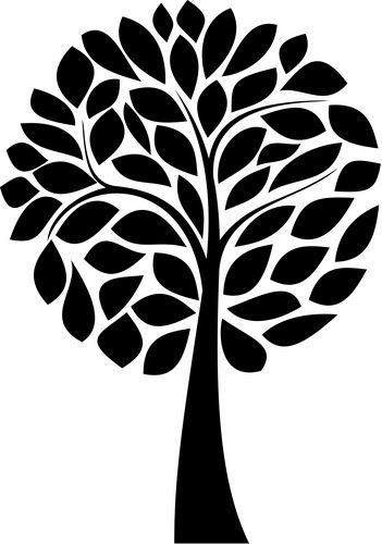 Simple Black Tree Silhouette On White Background | Jiffy Designs