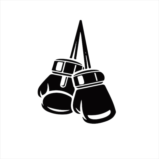 Crossed Boxing Gloves in Minimalist Black and White | Jiffy Designs