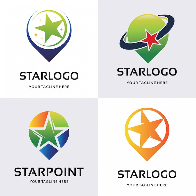 Vibrant Star Logo Collection with Geometric Shapes and Slogans | Jiffy ...