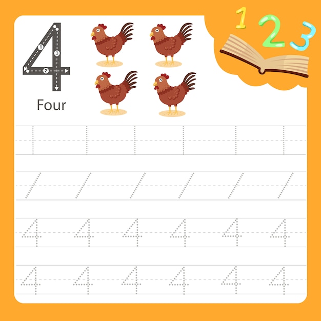 Charming Rooster Counting and Tracing Practice for Kids | Jiffy Designs