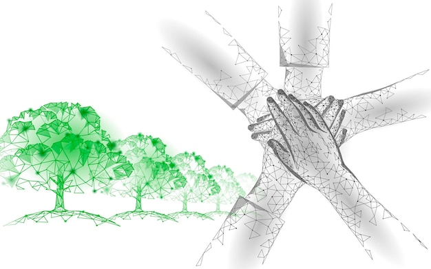 Hands Nurturing Nature: Pencil Sketch of Trees and Hands | Jiffy Designs