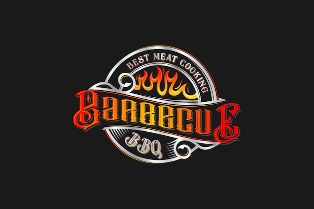 Sizzling Barbecue Logo with Fiery Flames | Jiffy Designs