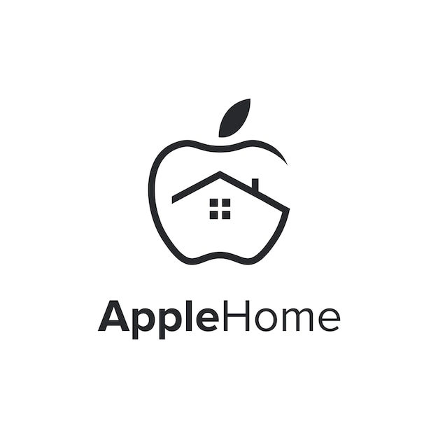 Minimalist Apple-Inspired Home Icon with House Silhouette | Jiffy Designs