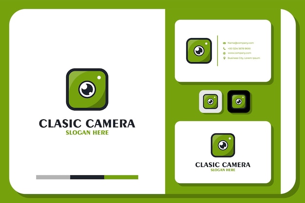 Retro Green Camera Logo with Playful Eyeball Design | Jiffy Designs
