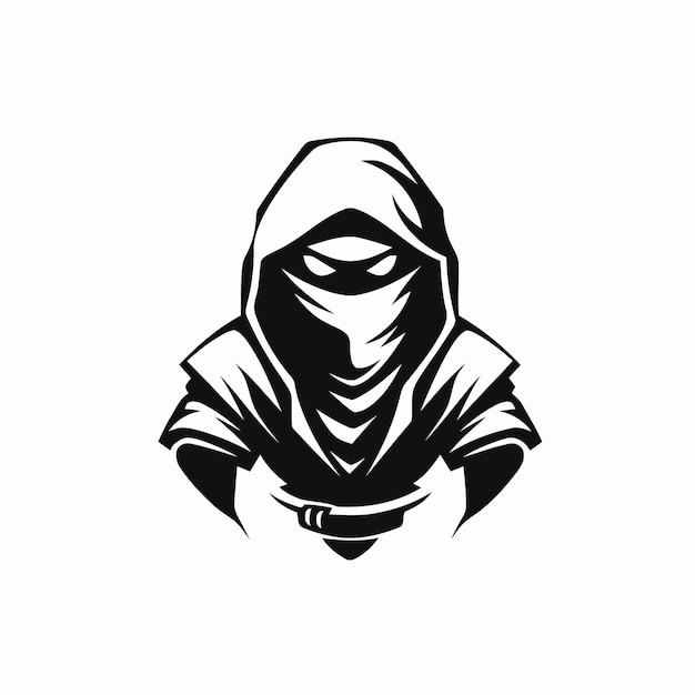 Mysterious Hooded Figure in Striking Monochrome Illustration | Jiffy ...